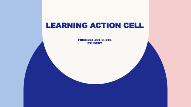 National Learning Camp - Learning action Cell | PPTX