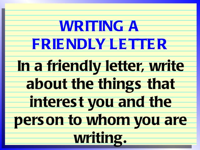 Parts of a friendly letter | PPT