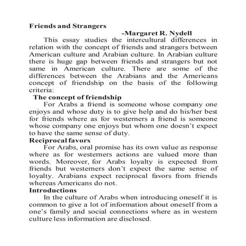 Friends and strangers | DOCX