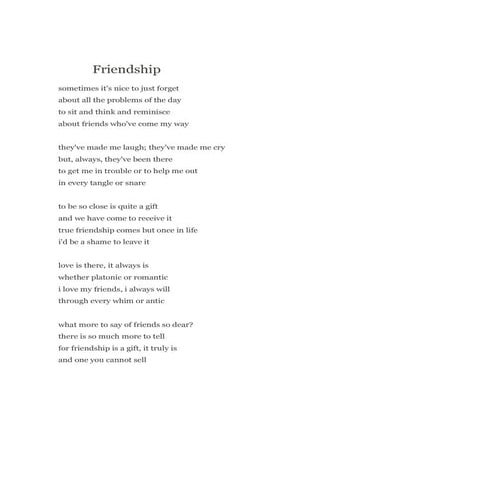 Friendship | DOCX | Family and Relationships