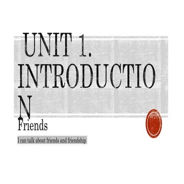 Friendship Power Point Presentation for 10th grade | PPT