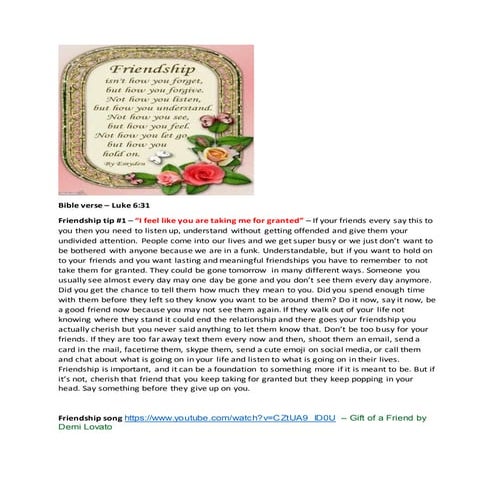 Friendship Tip #1 | PDF