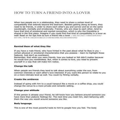 Friend to lovers | PDF