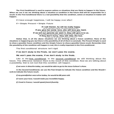 First and second conditional | DOCX | Programming Languages | Computing