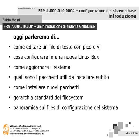 corso di amministrazione di sistema GNU/Linux, lezione 2 | PPT