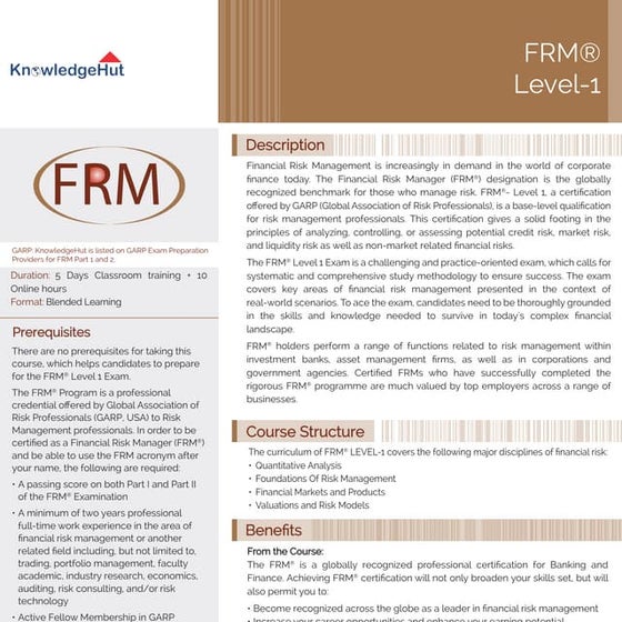 FRM Level 2 brochure | PDF