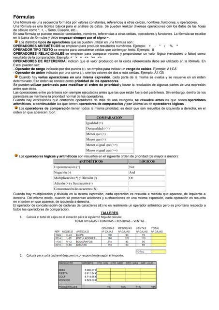 Ejercicios de excel 2 | DOCX