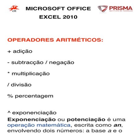 Fórmulas (operadores e operandos | PDF