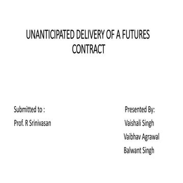 Frm unanticipated delivery | PPTX | Business | Business and Finance