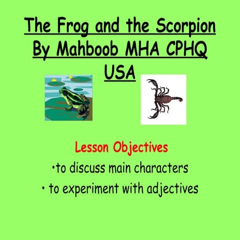 Frog and the scorpion | PPT