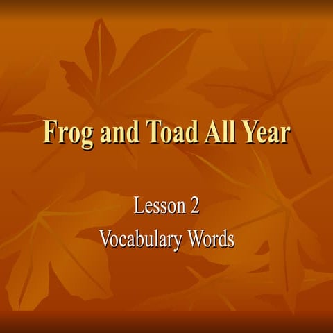 Frogandtoadslideshow | PPT