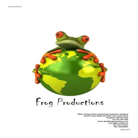 Frog Productions Company Profile (Up To March 2010) | PDF