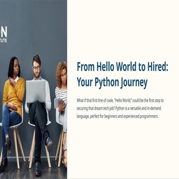 From Hello World to Hired: Your Journey Through Python | PPTX