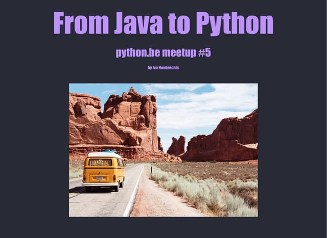 The story of migrating from Java to Python | PPT The story of migrating from Java to Python | PPT