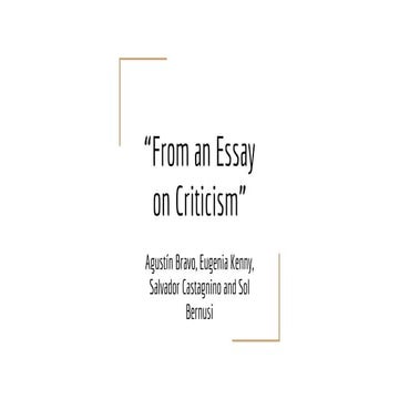 From an essay on criticism | PPTX