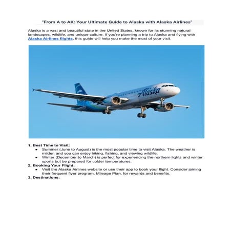 Alaska Airlines Tickets Booking: Your Ultimate Guide to Smart Travel | PPTX