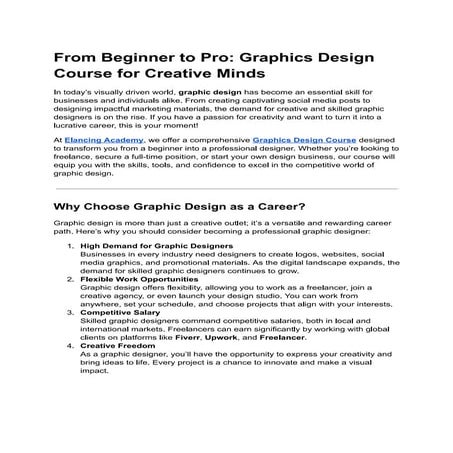 From Beginner to Pro Graphics Design Course for Creative Minds ...