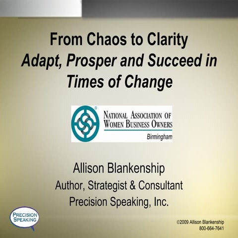 From Chaos To Clarity Allison Blankenship | PPT