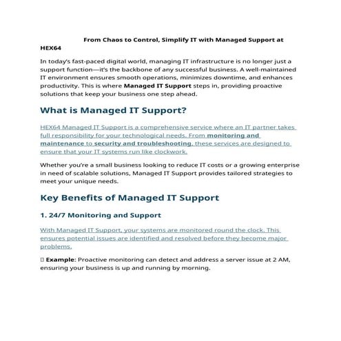From Chaos to Control, Simplify IT with Managed Support at HEX64.docx