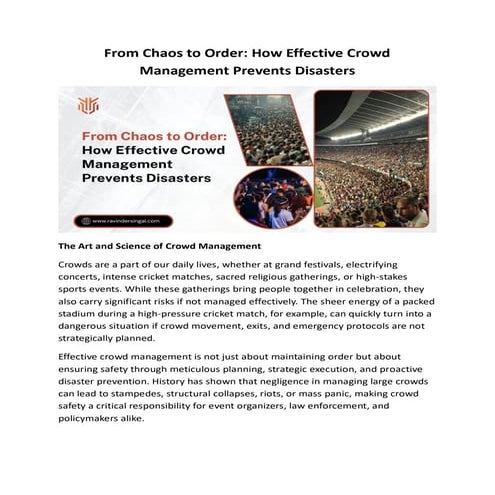 From Chaos to Order: How Effective Crowd Management Prevents Disasters ...