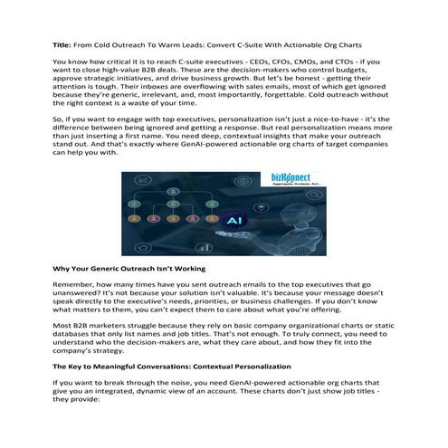 From Cold Outreach To Warm Leads: Convert C-Suite With Actionable Org ...