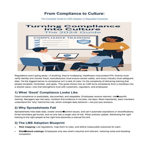 From Compliance to Culture: LMS Guide 2025 | PDF