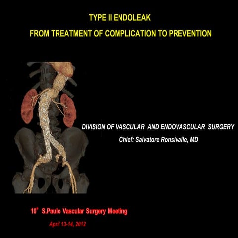 TYPE II ENDOLEAK: FROM TREATMENT OF COMPLICATION TO PREVENTION | PPT