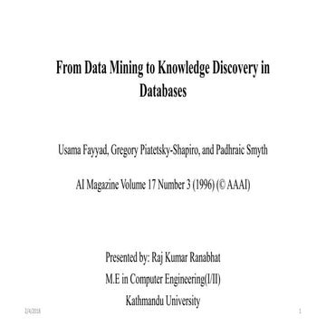 From data mining to knowledge discovery in | PPTX | Databases ...
