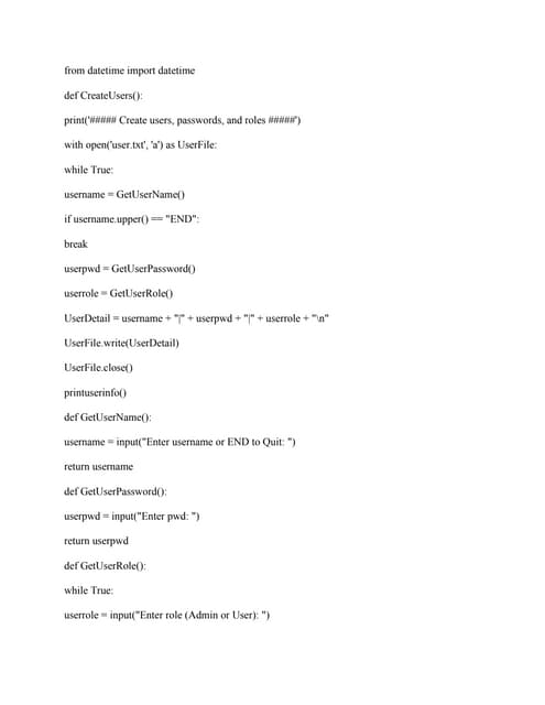from datetime import datetime def CreateUsers()- print('##### Crea.pdf from datetime import datetime def CreateUsers()- print('##### Crea.pdf