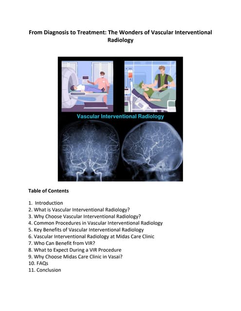 Advanced Care Through Vascular & Interventional Radiology A Modern ...