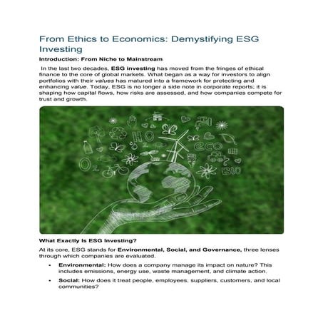 ESG Explained - Introduction | PDF