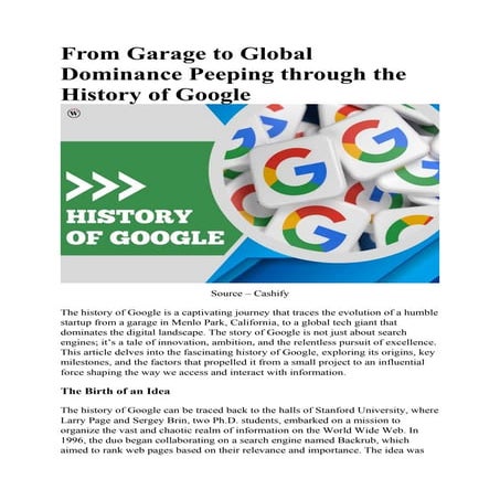 History of Google: From Garage to Global Dominance | CIO Women Magazine ...