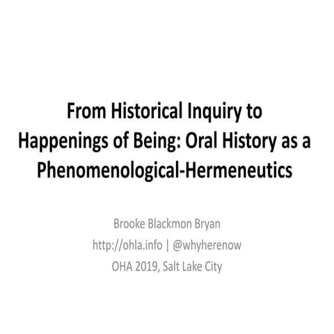 Brooke Bryan— Structured life story interview technique for Oral ...