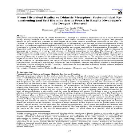 From historical reality to didactic metaphor socio-political re ...