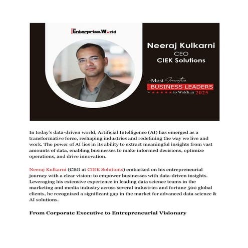 From Humble Beginnings to Data-Driven Success_ Neeraj Kulkarni Powering Business Growth with AI.pdf