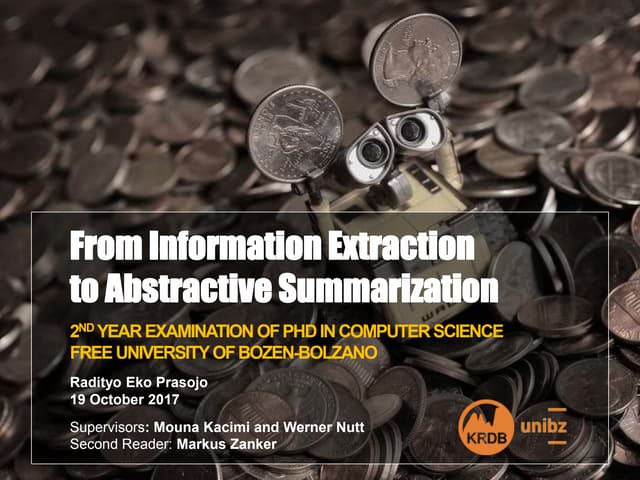 From Information Extraction To Abstractive Summarization Ppt