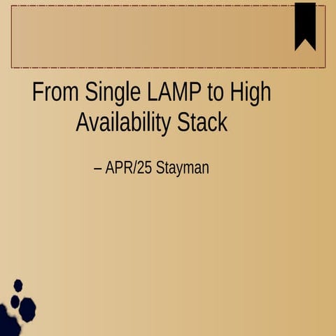 From single lamp server to high availability stack | PDF
