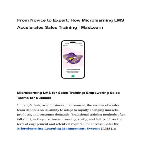 From Novice to Expert_ How Microlearning LMS Accelerates Sales Training ...
