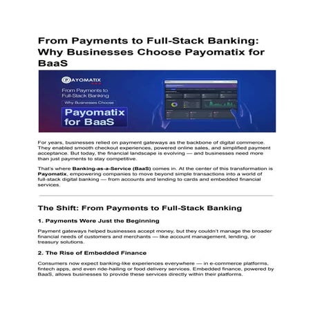 From Payments to Full-Stack Banking_ Why Businesses Choose Payomatix ...