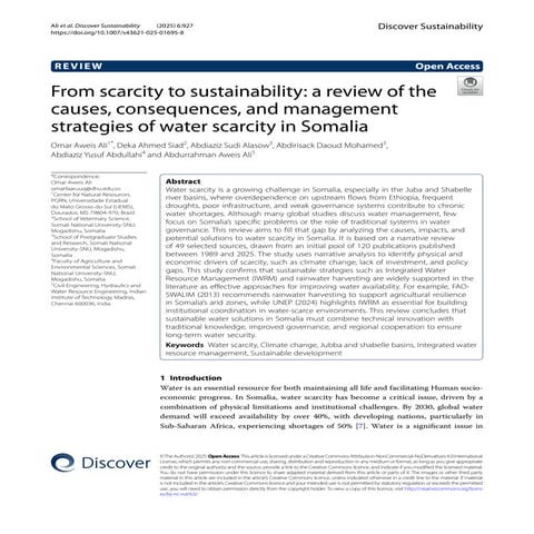 From scarcity to sustainability a review of the causes, consequences ...