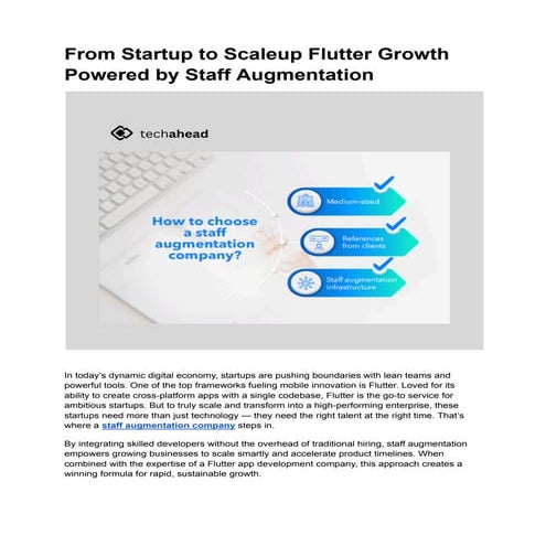 From Startup to Scaleup Flutter Growth Powered by Staff Augmentation (1 ...