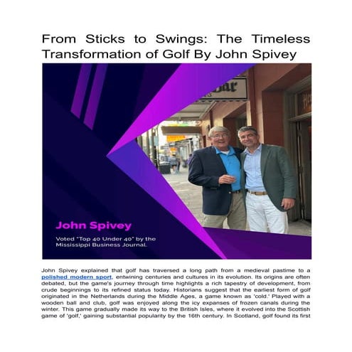 From Sticks to Swings_ The Timeless Transformation of Golf By John ...