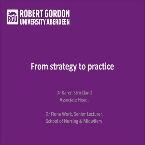 From strategy to practice | PPTX | Professional School | Postgraduate ...
