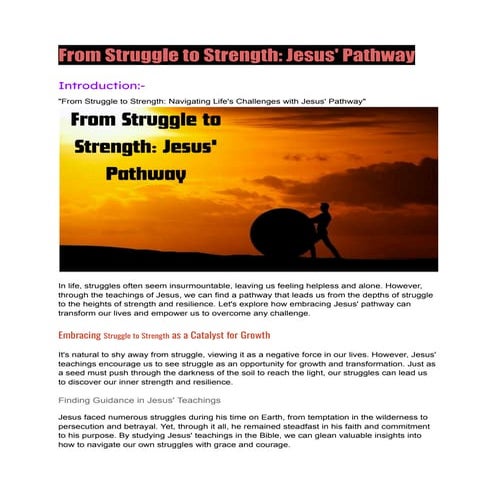 From Struggle to Strength Navigating Life's Challenges with Jesus ...