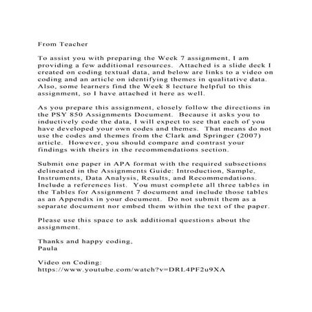 From TeacherTo assist you with preparing the Week 7 assignment.docx