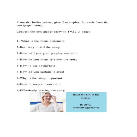 From the bullet points, give 2 examples for each from the newspa | DOCX