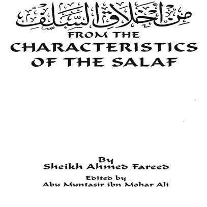 From the characteristics of the salaf | PDF