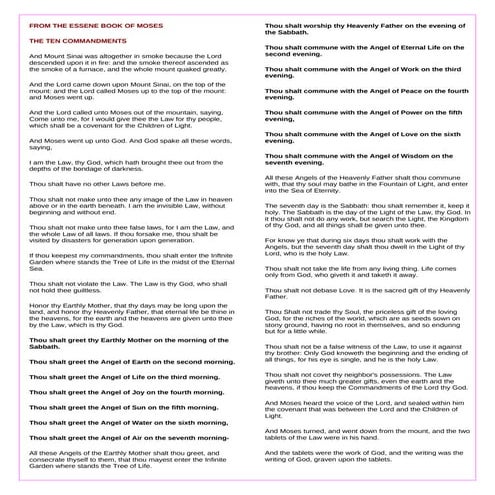 FROM THE ESSENE BOOK OF MOSES | PDF