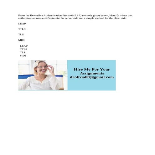 From The Extensible Authentication Protocol Eap Methods Given Below Pdf 4454