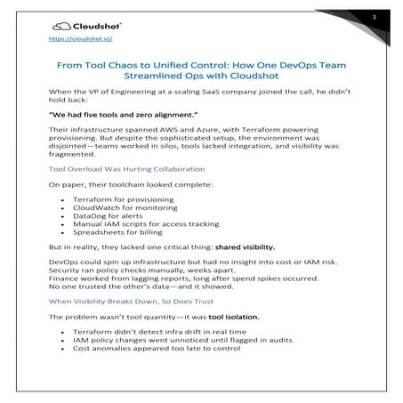 From Tool Chaos to Unified Control-How One DevOps Team Streamlined Ops ...